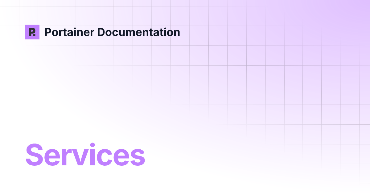 Services | Portainer Documentation