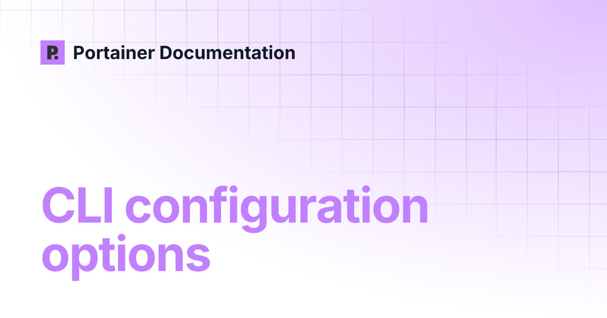 CLI configuration options | Portainer Documentation
