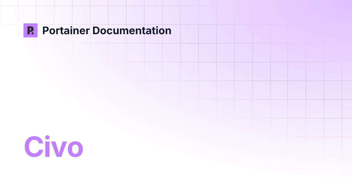 Civo | Portainer Documentation