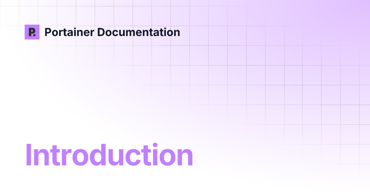 Introduction | Portainer Documentation