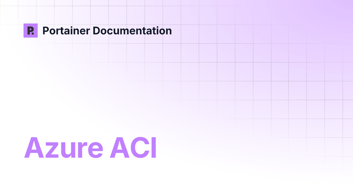 Azure ACI | Portainer Documentation