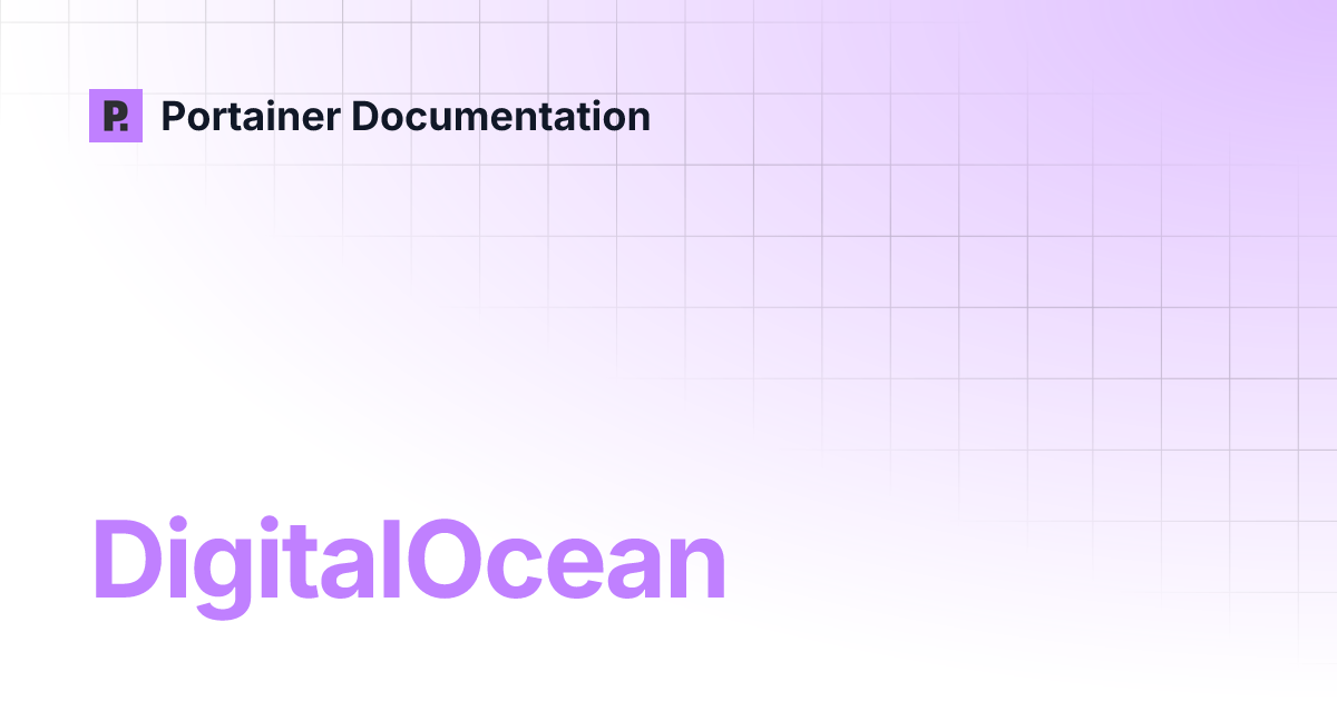 DigitalOcean | Portainer Documentation